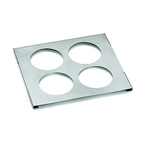TableCraft Products T4 6.25" x 7" 4 Hole Bottle Holder, Stainless Steel Template