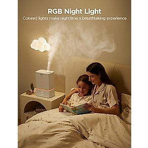 GoveeLife Smart Humidifier for Bedroom Large Room, 4.5L Cool Mist Top-Fill Humidifiers with Scent Diffuser & Night Light, Voice & App Control, Dual 360° Rotation Nozzles, Handle Design, Auto Shut Off