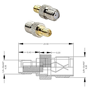 exgoofit F Type to SMA Male Female Coax Connector Coaxial Adapter 2 Sets 6 Pcs