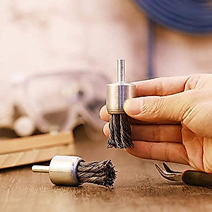 Mixiflor 9 Pack Wire Wheels Brush for Drill, 1 Inch Knotted and Plated Crimped Drill Wire Brush, Wire Brush Drill Attachments for Derusting, Paint Removal