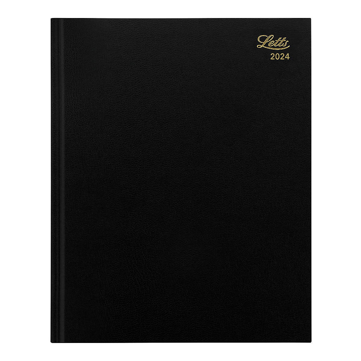 Letts of London Standard Daily Planner, 12 Months, January to December, 2024, Day-Per-Page, Quarto Size, 10.25" x 8.25", Black (C10YBK-24)