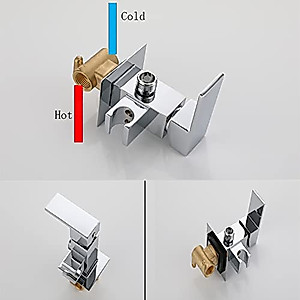 MINJING Bidet Sprayer Kit for Toilet Chrome Wall Mounted Bidet Attachment Faucet Sprayer for Toilet Multifunction for Pet Bath/Personal Hygiene/Bathroom/Closestool,Spring Hose