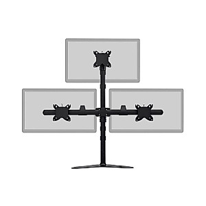 Monoprice Triple Monitor Pyramid Free Standing Desk Mount 1534; - 3034;, Black, Model:115707