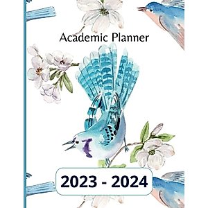 Academic planner 2023 - 2024: Watercolor Birds Theme