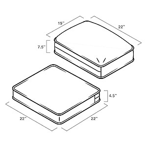 Arden Selections ProFoam Performance Outdoor Deep Seating Cushion Set 22 x 22, Sand Cream
