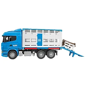 Scania R-Series Cattle Transport Truck w 1 Cattle