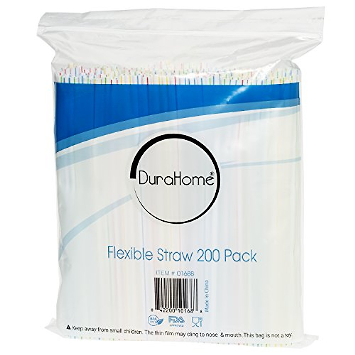 Flexible Plastic Straws Colored BPA-Free Disposable Bendy Straw 8" Long (200 Pack, Colorful)