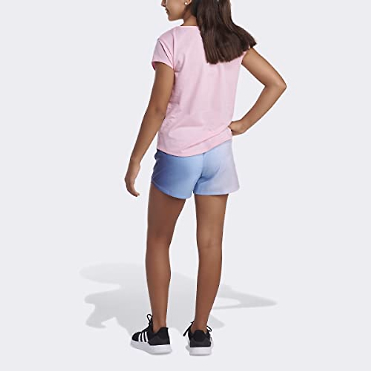 adidas Girls' Big Elastic Waistband Ombre Woven Short 22, Crew Blue, X-Large (16)