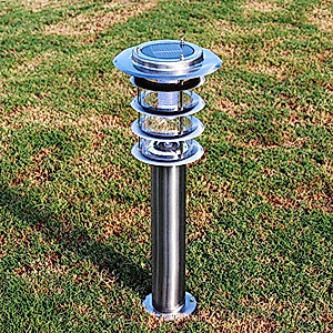 ZZYJYALG Solar Lawn Light Garden Villa Outdoor Light Home Grass Waterproof Modern Simple LED Stainless Steel Stigma Floor Lamp Post Porch Patio Pillar Lamp Street Lantern Table Light
