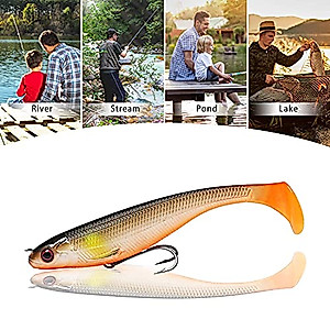 TRUSCEND Power Soft Fishing Lures Pre-Rigged BKK Hook, Japan Formula, Slow Sinking, Swimming, Jerking, Freshwater or Saltwater Swimmer for Bass Trout Pike Fishing Fishing Gifts for Men