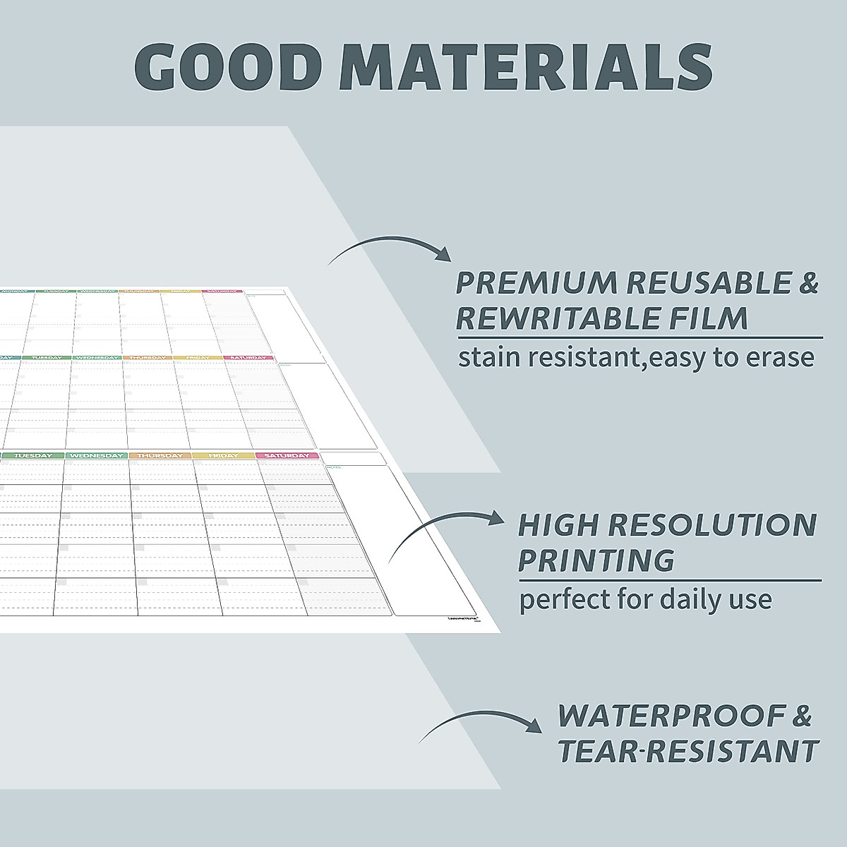 Dry Erase Calendar for Wall - 3 Month Vertical Wall Calendar, 28" x 40", Reusable Monthly Quarterly Calendar Planner Undated, Erasable Laminated Calendar Whiteboard, Vertical Layout Wall Calendar for