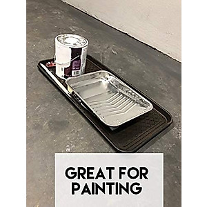 Zenn (1 Pack) Multi-Purpose Durable Black Tray 30" x 15" x 1.2", Indoor & Outdoor Shoe & Boot Tray, Drying Tray, Dog Water Mat, Litter Box Mat