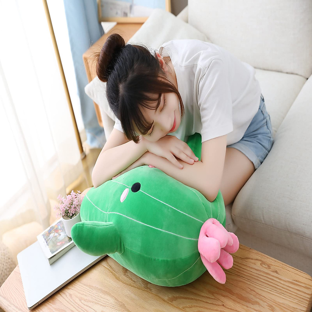 SZFJWJ Cactus Plush Stuffed Animal Cute Cartoon Cactus Pillow Soft Cactus plushie Dolls Toy Lovely Gift for KidsGiving for Birthday (Small(9.8 Inches))