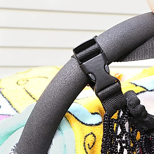 Ymeibe Stroller Caddy Organizer Extra Large Storage Space, Universal Fit Cargo Net Mesh Hanging Bag for Stroller Caddy Accessories Carrying Diaper and Snacks
