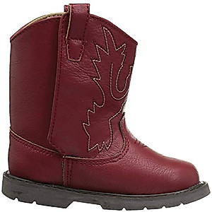 Baby Deer Round Toe Western Boot Red 2