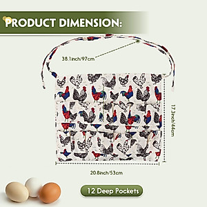 Hossmily Egg Apron, Egg Collecting Apron for Chicken Duck Goose Eggs, Chicken Egg Apron for Housewife Farmhouse Kitchen Restaurant Parent-Child Activities, Adult 12 Pockets