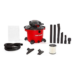 CRAFTSMAN CMXEVBE17607 16 Gallon 6.5 Peak HP Wet/Dry Vac with Detachable Leaf Blower, Heavy-Duty Shop Vacuum with Attachments