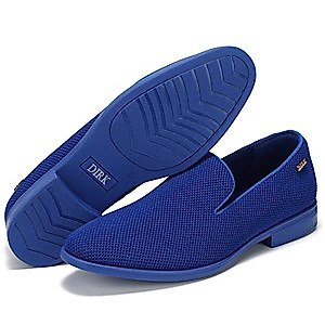 Dirk Dress Shoes for Men Tuxedo Shoes Slip-On Loafer Casual Oxford Shoes Fashion Lightweight Blue