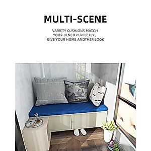 FINDEN Outdoor Bench Cushion, Patio Bench Cushion Indoor, Patio Furniture Chair Cushion Bench Pad, Custom Size Bench Seat Cushion,Bay Window Sofa Garden Cushion 59 x 18 x 2 Inch,Cushion-Blue