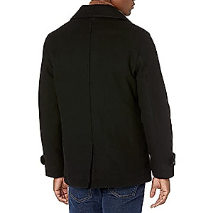 Amazon Essentials Men's Double-Breasted Heavyweight Wool Blend Peacoat, Black, XX-Large