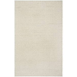 SAFAVIEH Natura Collection Area Rug - 10' x 14', Ivory, Handmade Solid Wool, Ideal for High Traffic Areas in Living Room, Bedroom (NAT801A)