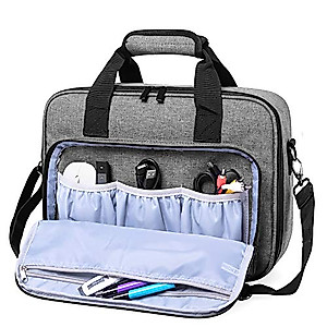 Luxja Projector Case, Projector Bag with Accessories Storage Pockets (Compatible with Most Major Projectors), Medium(13.75 x 10.5 x 4.5 Inches), Gray