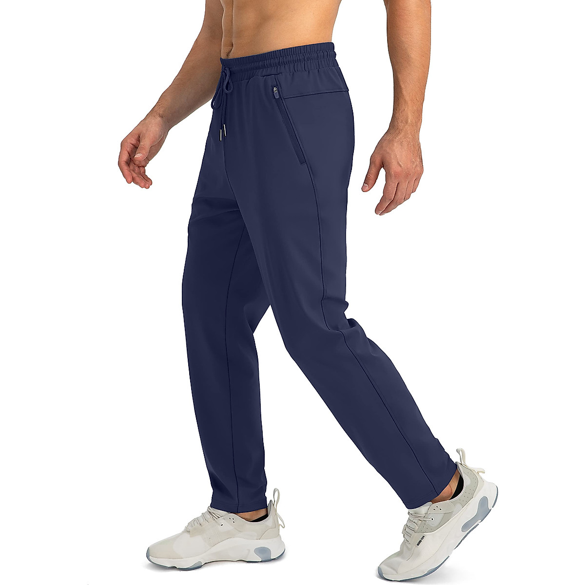 G Gradual Men's Sweatpants with Zipper Pockets Tapered Joggers for Men Athletic Pants for Workout, Jogging, Running (Navy, X-Large)