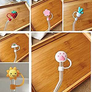 6PCS Straw Caps Covers, Straw Covers For Reusable Straws, Straw Tip Covers, Drinking Straw Cover, Straw Caps For Reusable Straws, Straw Protector Cover, Silicone Straw Covers Cap, Cloud Straw Cover