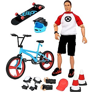 Click N' Play Sports & Adventure Bike & Skateboard 12" Action Figure Play Set with Accessories - Click N Play Military Action Figures