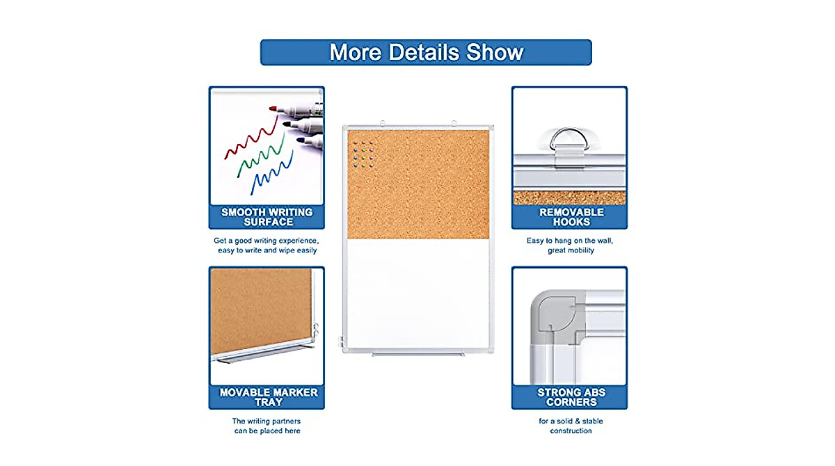 Magnetic Dry Erase & Cork Board Combo - 36x24