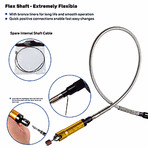 CTISMICE 780W Flex Shaft Rotary Tool, 500-25000RPM Flexible Shaft Grinder Kits with Variable Speed Foot Pedal and 110pcs Accessories for Grinding Polishing Sanding Deburring Cutting Buffing Finishing