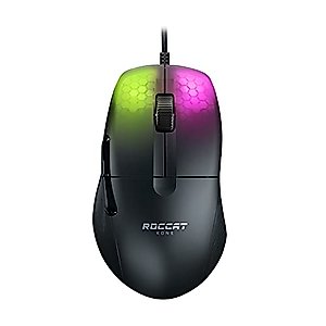 ROCCAT Kone Pro PC Gaming Mouse, Lightweight Ergonomic Design, Titan Switch Optical, AIMO RGB Lighting, Superlight Wired Computer Mouse, Titan Scroll Wheel, Honeycomb Shell, 19K DPI, Black