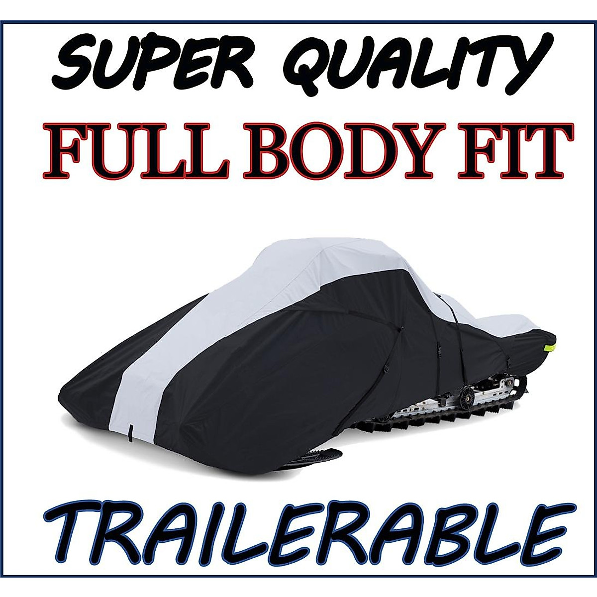 Full Fitment Snowmobile Cover Compatible for the Ski Doo Bombardier Backcountry X-RS 850 ETec 146model years 2020-2023. 600 Denier black and gray, trailerable.