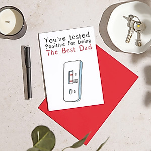Huxters Funny Card for Dad – Premium Quality A5 Greeting Cards for Loved Ones – Humorous Fathers Day Card You’ve Tested Positive Birthday Card for Dad (Dad)