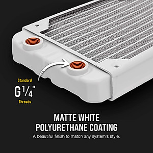 CORSAIR Hydro X Series XR5 360mm Water Cooling Radiator - Triple 120mm Fan Mounts - Premium Copper Construction - Easy Installation - White