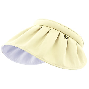 BENEUNDER Visor Hats for Women UPF50+ UV Protection, Adjustable Foldable Wide Brim Sun Hats, Lightweight for Summer Travel (24 Black)