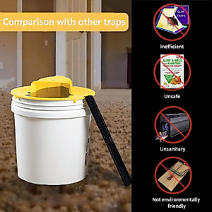 Mice Mouse Trap Bucket Flip Lid,Mouse Trap Bucket Indoor Outdoor,Humane Mouse Trap,Mouse Trap Bucket Lid Auto Reset | 5 Gallon Bucket Compatible | Mouse Trap Bucket Lid (2 Pack) a2