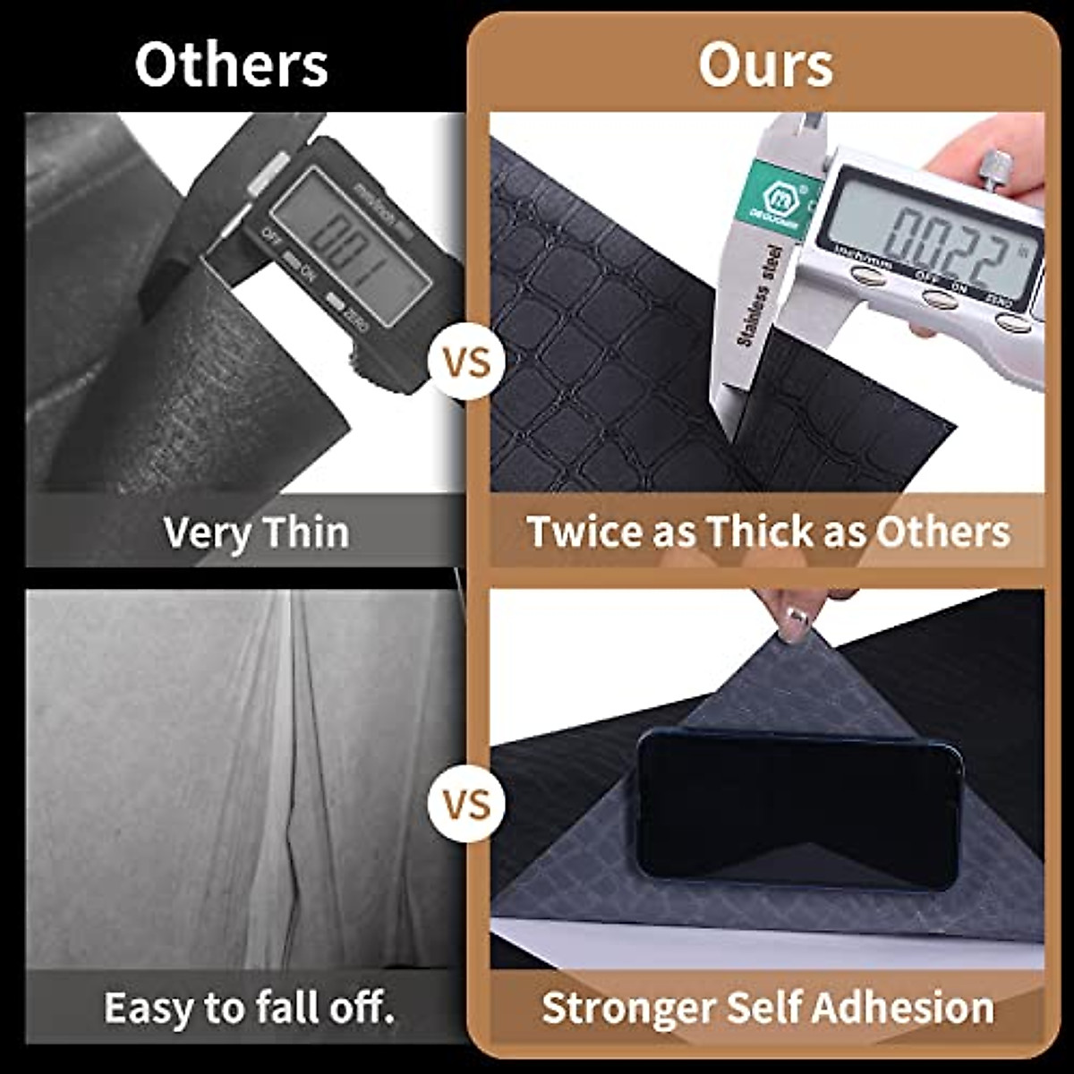 Black Peel and Stick Wallpaper, 15.7" X 118" Crocodile Wallpaper Embossed Easy Peel off Wallpaper Self Adhesive Removable Contact Paper Textured Wallpaper for Cabinet Bedroom with Knife Tape Measure