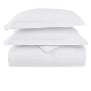 Pizuna Pure 100% Cotton King Duvet Cover Set, 1000 Thread Count Long Staple Cotton Thick Sateen Weave with Button Closure (Combed White Cotton Duvet Cover King)