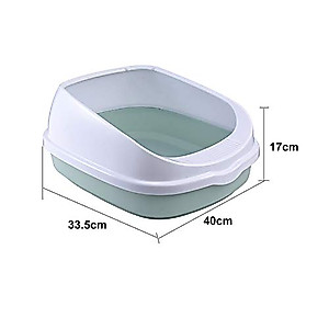 Shulemin Litter Box High Side and Back Litter Box Semi-Enclosed Detachable Pet Cats Sand Litter Box Scoop Toilet Tray Litter Pan Sifting Litter Box for Cats Dogs Grey S