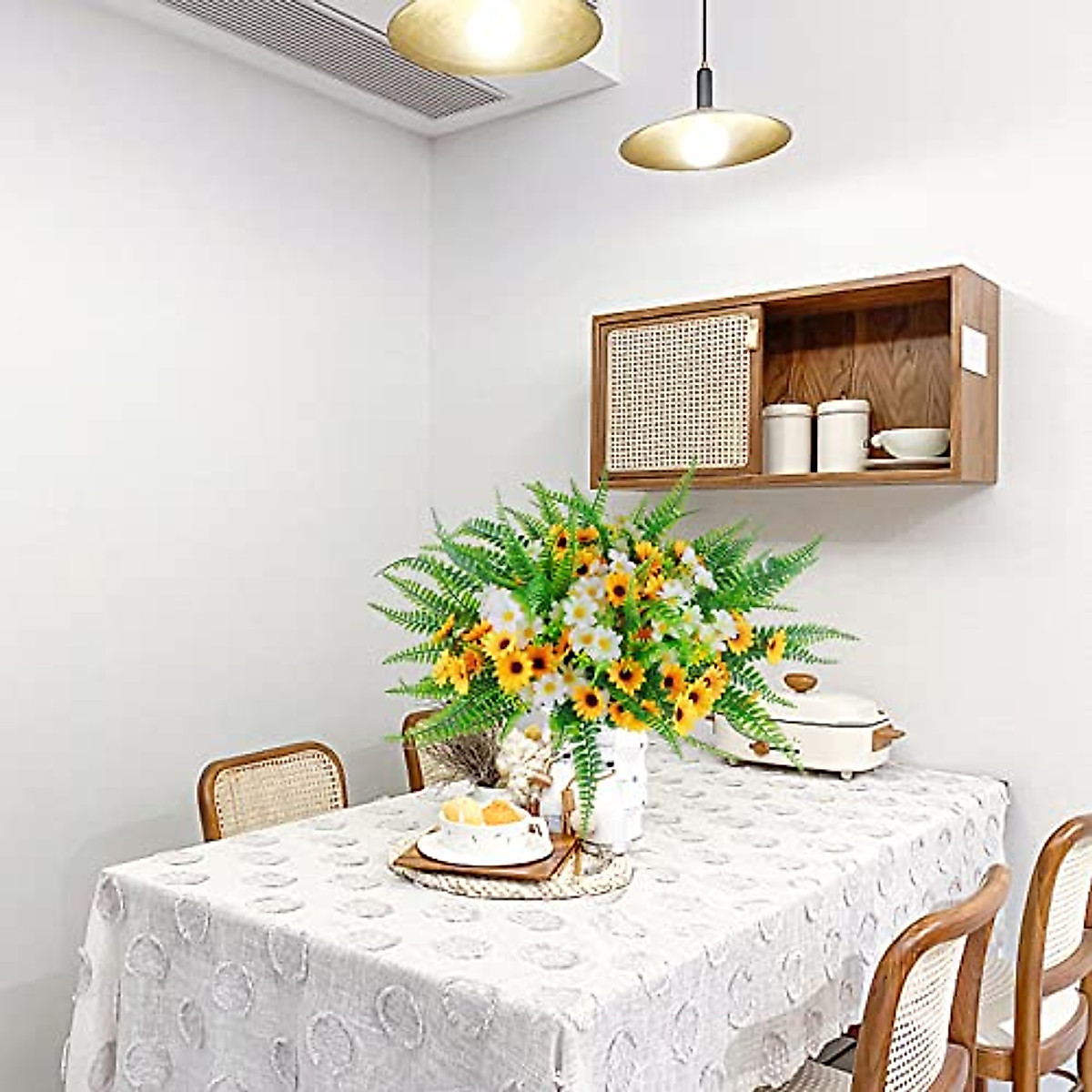 12 Bundles Artificial Fake Flowers for Outdoor Decoration,UV Resistant Faux Plastic Fabric Greenery Shrubs Plants for Hanging Planters Outside Porch Vase Home Window Decoration