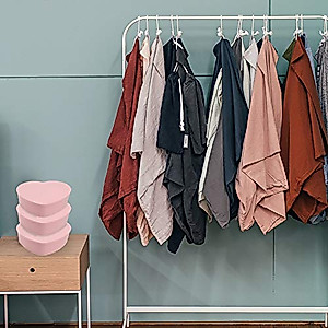 AlTurn 3Pcs Underwear Organizer Box with Lids Heart Shaped Closet Dresser Drawer Dividers Containers Stackable for Lingerie Socks Bras Scarves (Color : Pink)