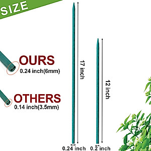 SupKing Plant Stakes,17&12 Inch Wood Plant Sticks 30 Pack Orchid Stake Sturdy Green Bamboo Plant Support Stake Gardening Floral Potted Plant Support