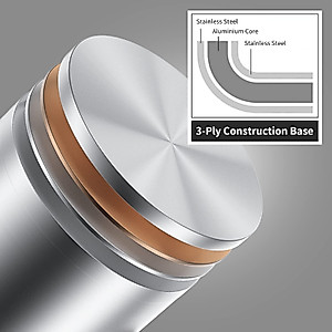 9 Quart Stainless Steel Stock Pot with Glass Lid, Induction Soup Cooking Pot with Pour Spout, Scale Engraved Inside, Compatible with All Heat Sources, Dishwasher Oven Safe