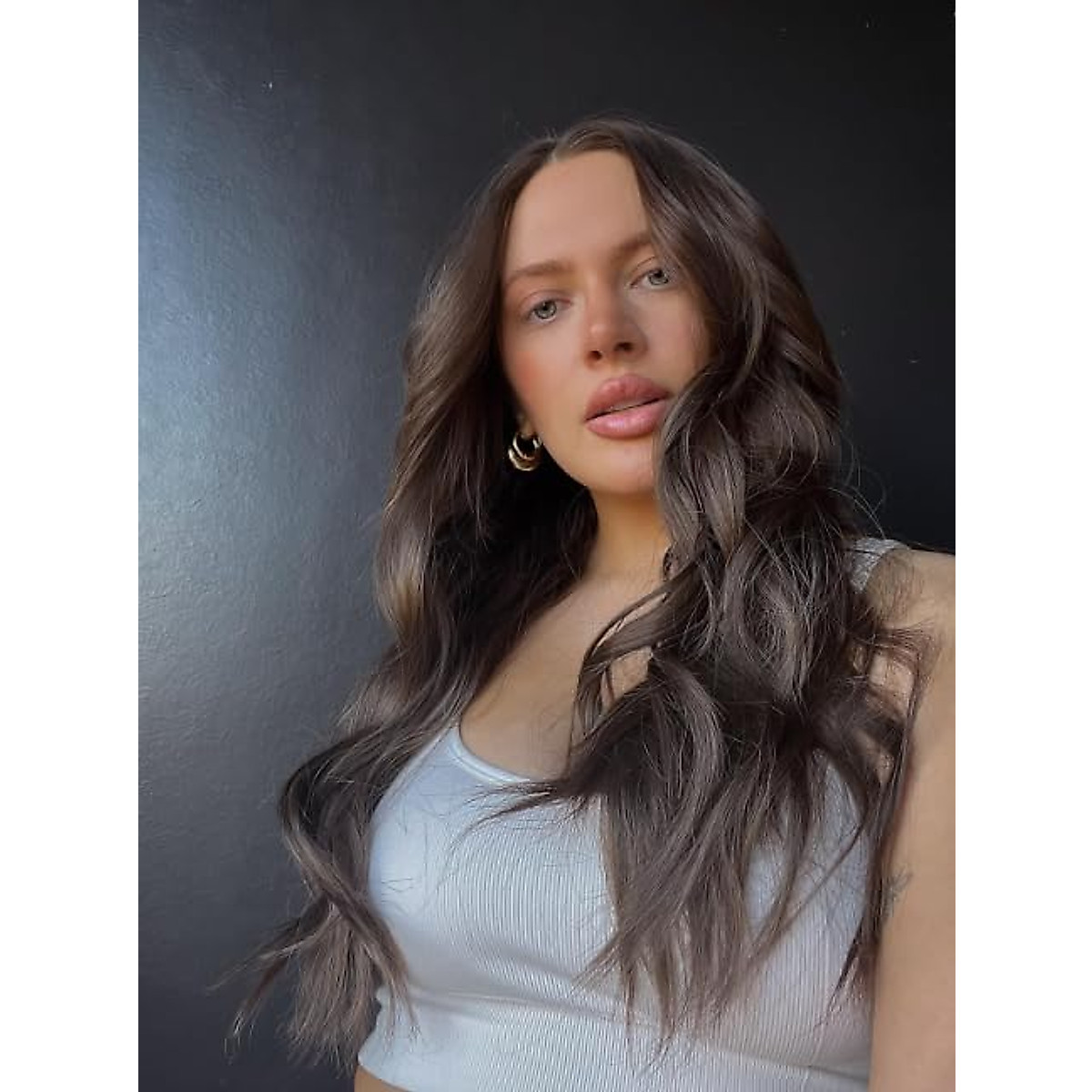 Clip in Hair Extensions, 6 PCS Light Brown Extensions, Wavy Hair Extensions, Natural & Soft Hair & Blends Well Hair Extensions, Chocolate Brown Long Wavy Hairpieces(20inch, 6pcs, Chocolate Brown)