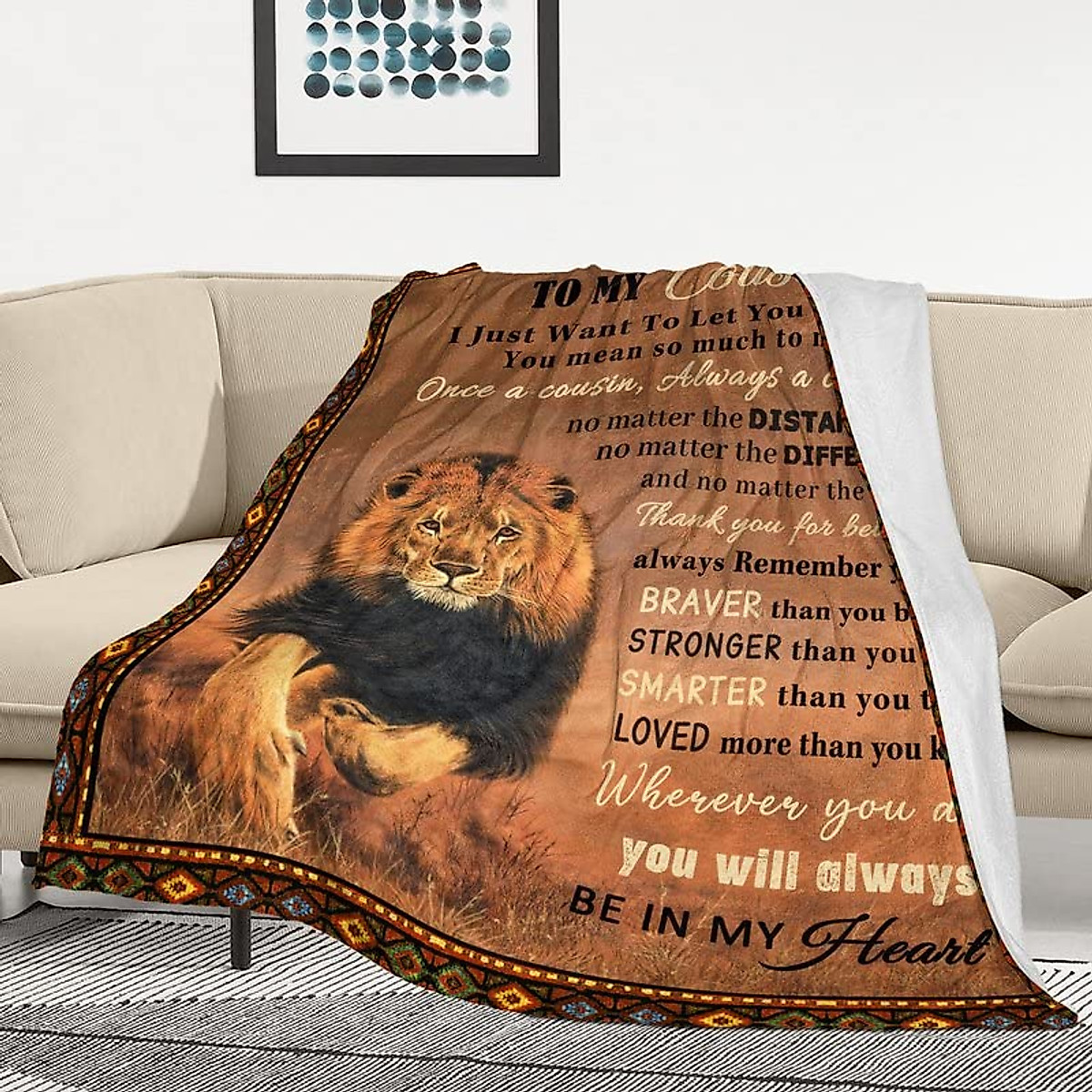 Nahjiiem Cousin Blanket, Cousin Gifts, to My Cousin Blanket, Cousin Blanket for Men, Valentine's Day Gifts for Cousin 50"×60"