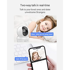 EZVIZ 2K+ Indoor Security Camera, WiFi, 360° Coverage, Night Vision, Auto Motion Tracking, Pet Baby Monitor, Two Way Talk, Compatible with Alexa (CP1 2K+)