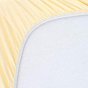 SheetWorld Fitted 100% Cotton Jersey Pack N Play Sheet Fits Graco Square Play Yard 36 x 36, Soft Yellow, Made in USA