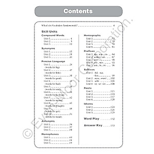 Vocabulary Fundamentals, Grade 3
