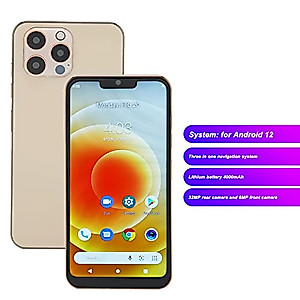 i13Pro Max 4G Smartphone for Android, 6.1 Inch IPS HD Screen Mobile Phone, 4GB+64GB Dual SIM Unlocked Cellphone, 5G Dual Band WiFi, 32MP+8MP Camera, Face ID, Fingerprint,4000mAh
